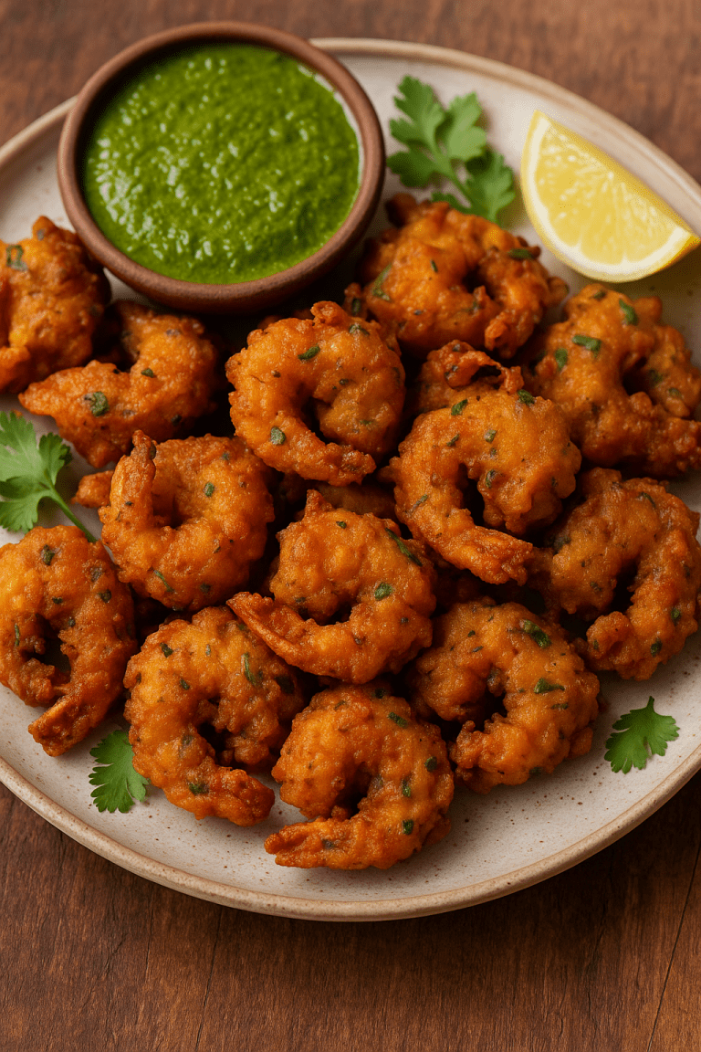 Prawn Pakora – Crispy Indian Shrimp Fritters with Gram Flour & Spices ...